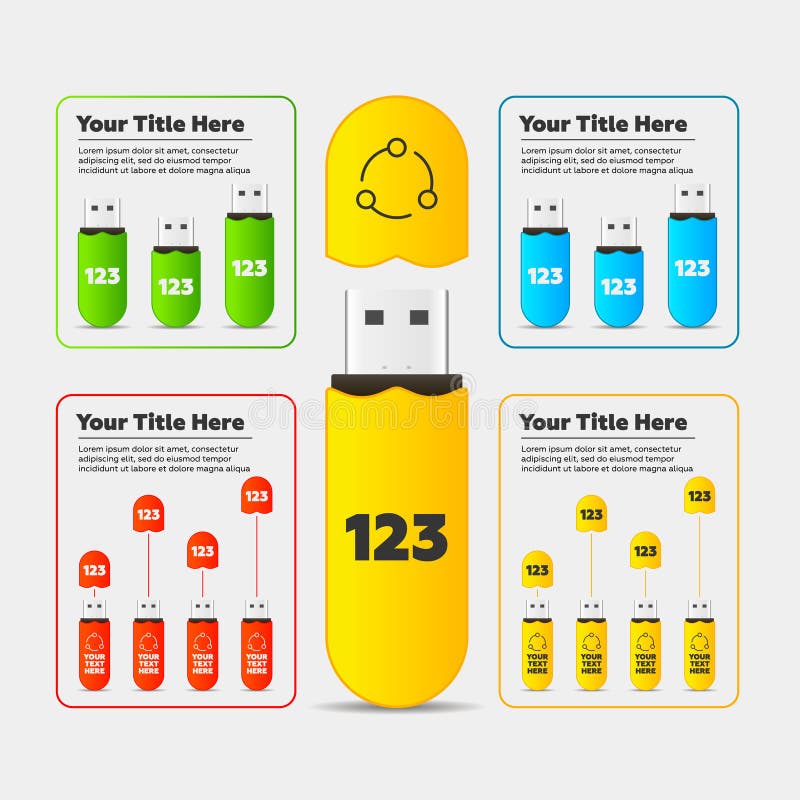 Infographics. Usb Flash Card Bar Chart Stock Vector - Illustration of ...