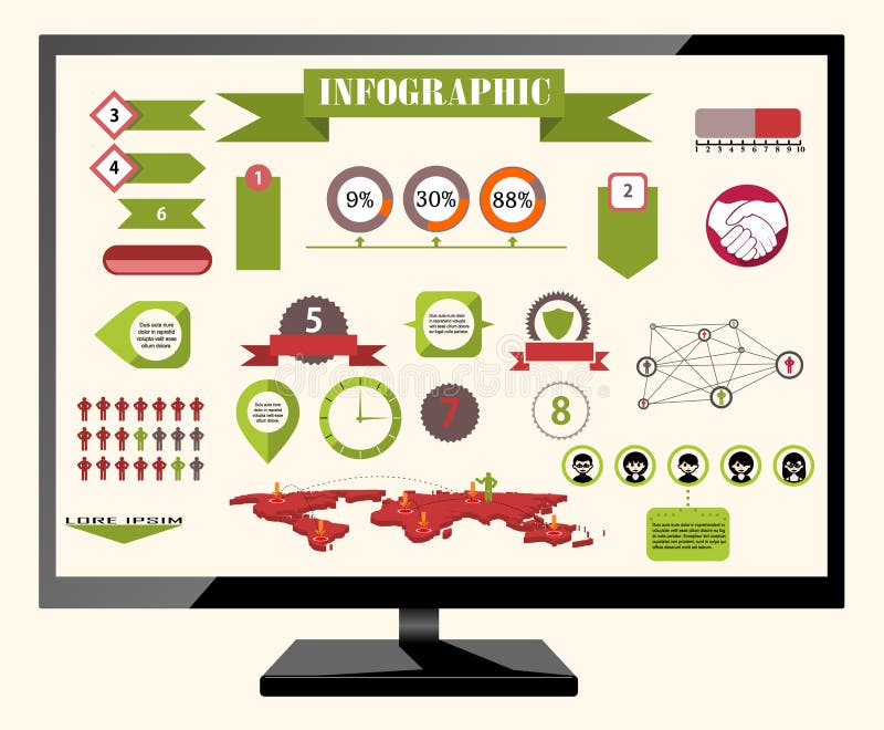 Infographics vector stock vector. Illustration of connection - 34203825