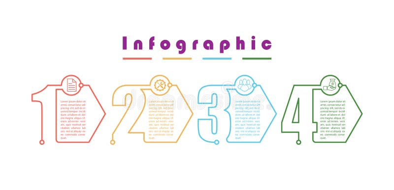 Infographics. Vector Template Four Stages. for Web Page Design, Charts ...