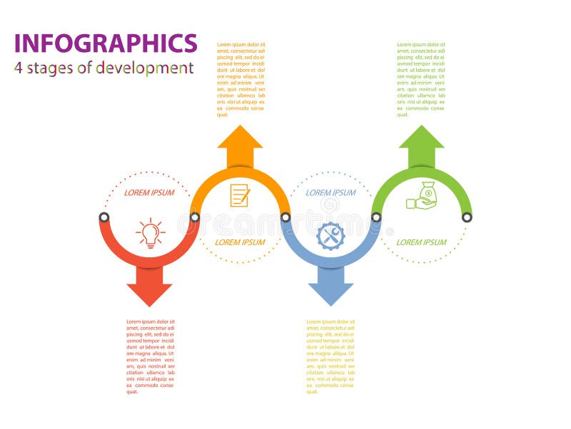 Four Stages To Success. Template for Design and Execution Stock Vector ...