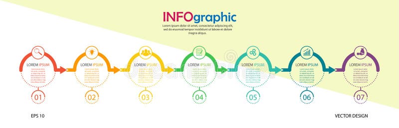 Infographics. Vector Template of Seven Stages. for Web Page Design ...