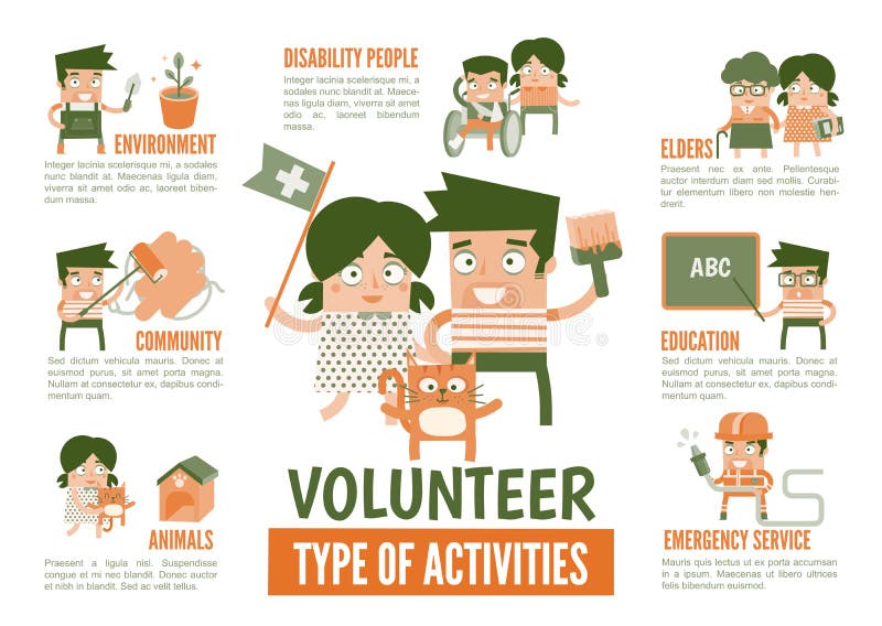 Infographics about Volunteer Activities Stock Vector - Illustration of ...