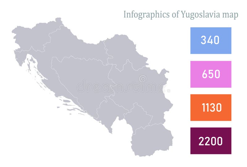 Infographics of Yugoslavia Map, Individual Regions Stock Vector ...