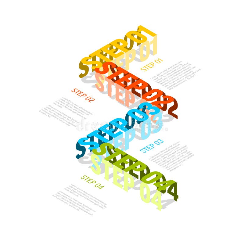 Infogrpahic with Four Steps Diagram Template on Dark Template Stock ...