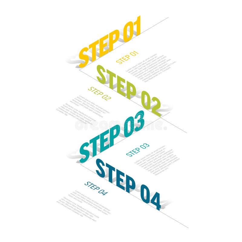 Infogrpahic with Four Steps Diagram Template on Dark Template Stock ...