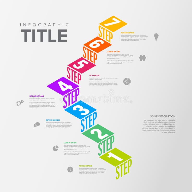 Infogrpahic Stairs Steps Diagram Template Stock Vector - Illustration ...