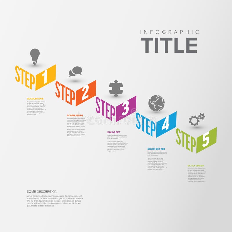 Infogrpahic Steps Diagram Template Stock Vector - Illustration of ...