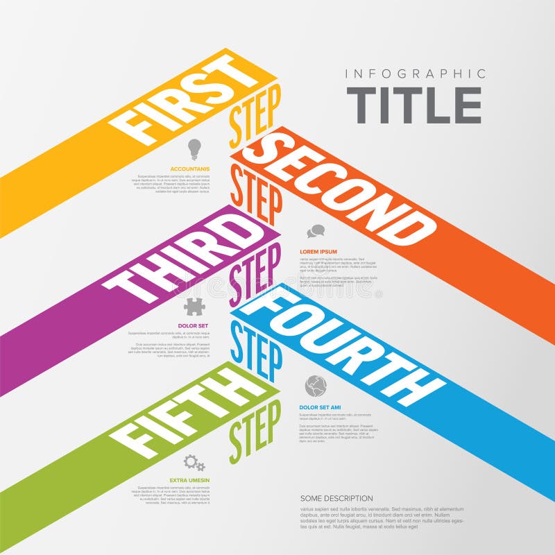 Infogrpahic Stripes Stairs Steps Diagram Template Stock Vector ...