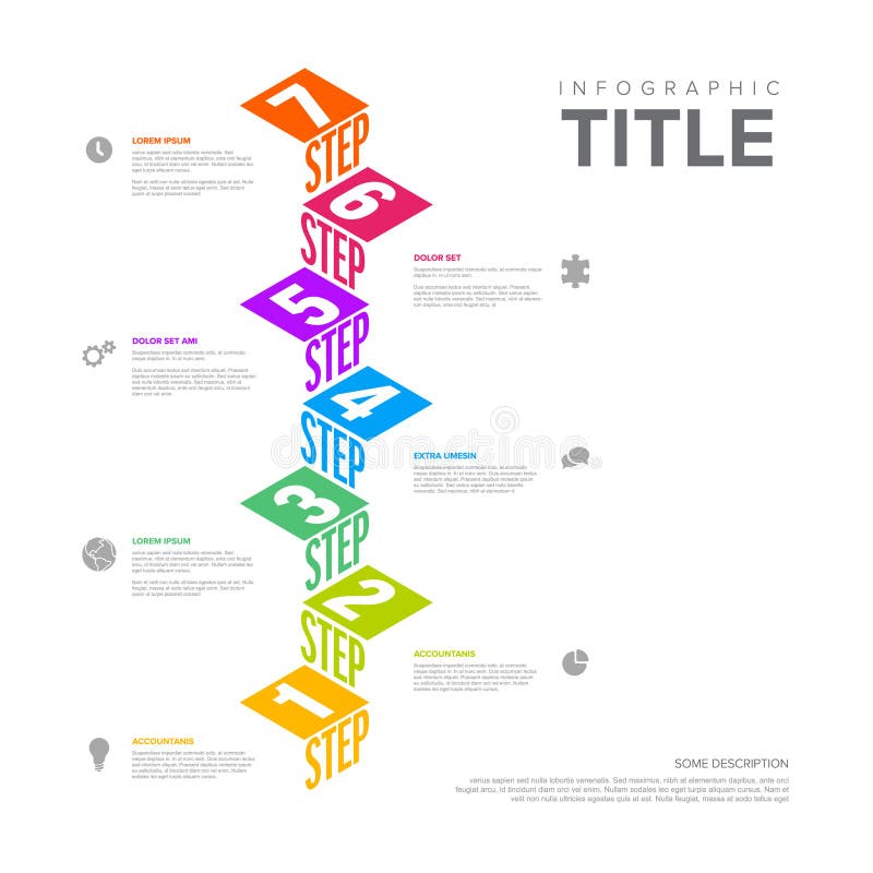 Infogrpahic Vertical Stairs Steps Diagram Template Stock Vector ...