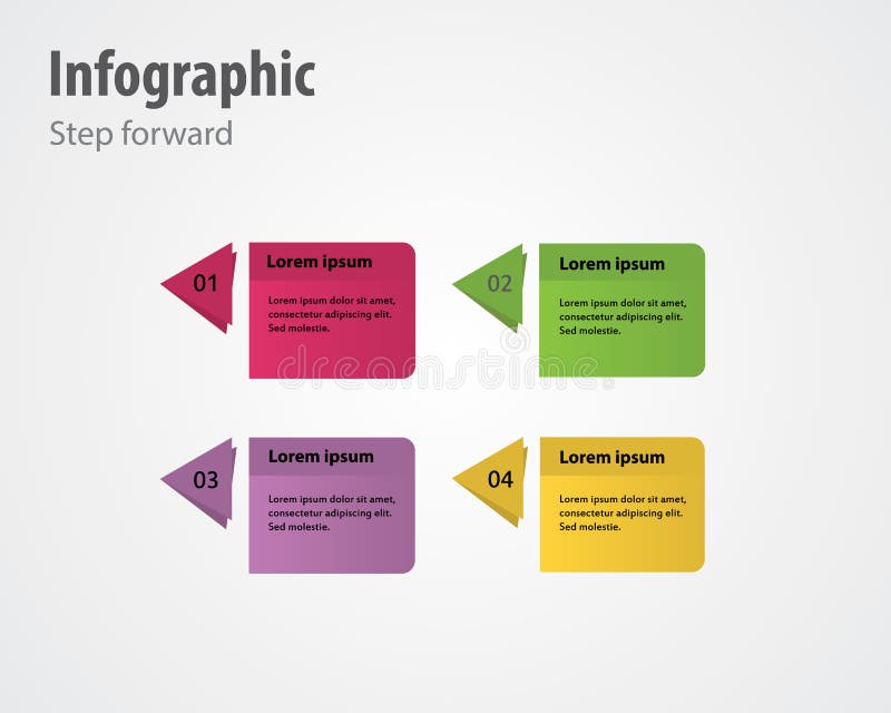 Infographic step forward stock vector. Illustration of diagram - 84096518