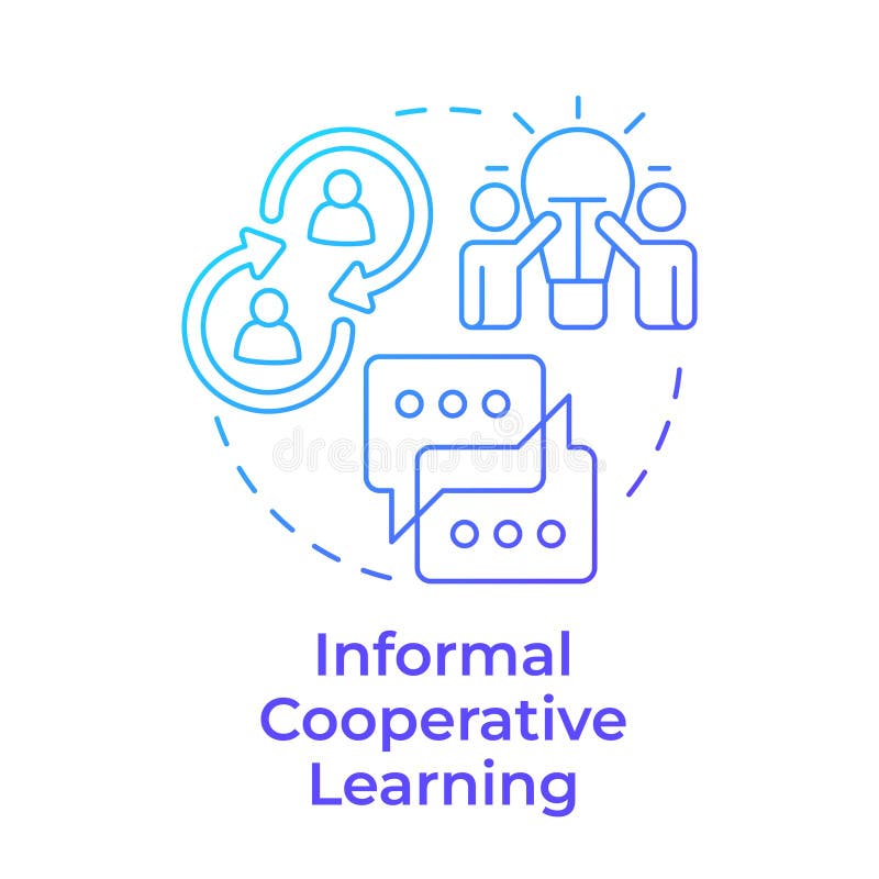 Informal Cooperative Learning Blue Gradient Concept Icon Stock Vector ...