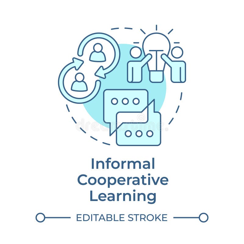 Informal Cooperative Learning Soft Blue Concept Icon Stock Vector ...