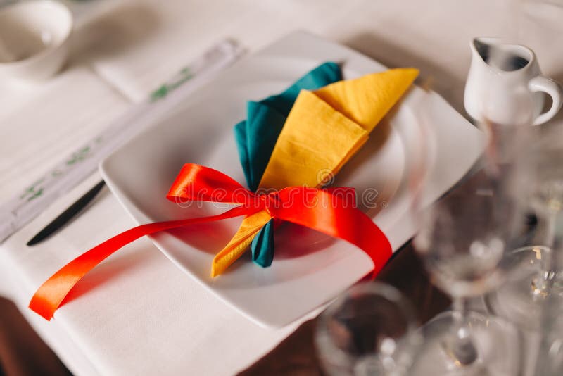 Informal Dinner Service at a Small Banquet Stock Photo - Image of ...