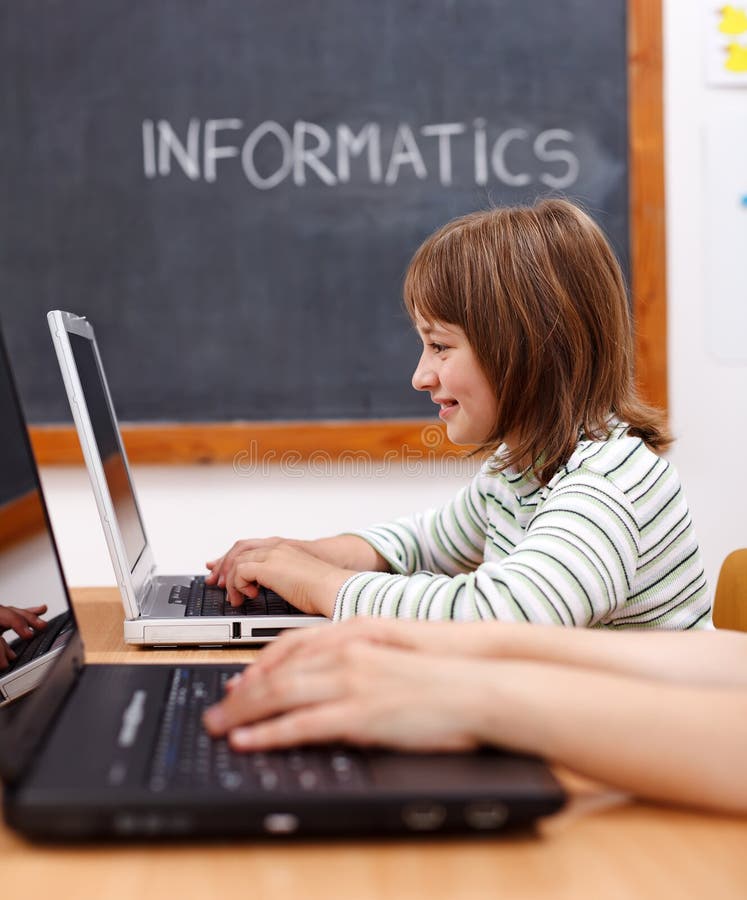 Informatics Class in School Stock Image - Image of notebook, scholar ...
