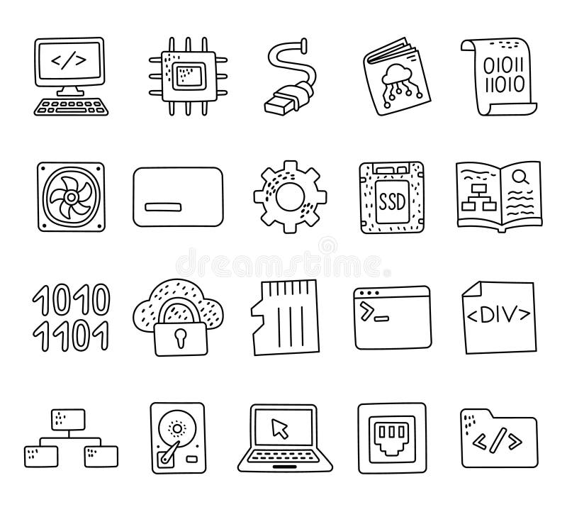 Diverse Computer Hardware Software Devices Network Storage Stock Illustrations – 7 Diverse ...