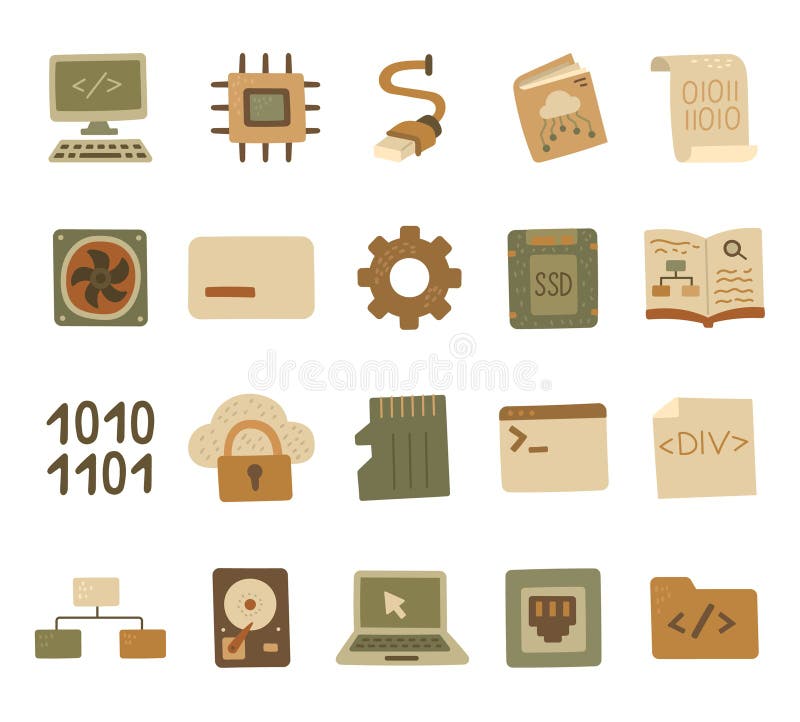 Informatics Set in Scandinavian Style Stock Illustration - Illustration ...