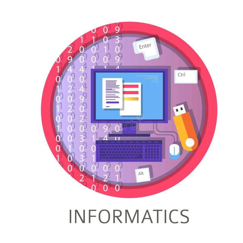 Informatics Subject Studies Themed Concept Logo Stock Vector ...