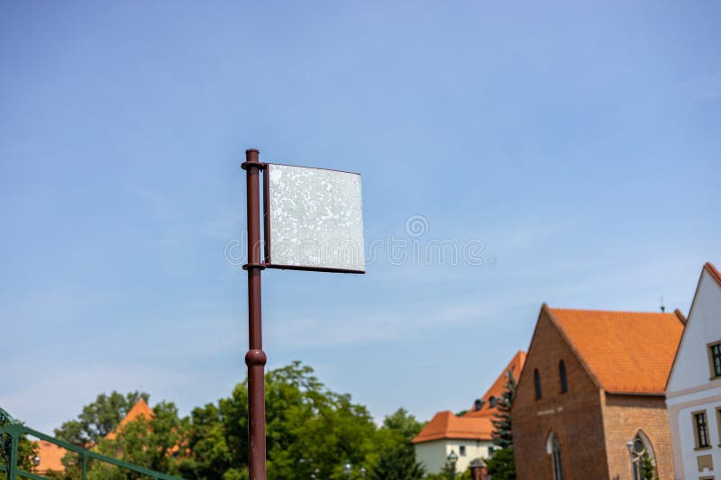 Information or Advertisement Blank Sign Board Mounted in Urban Park ...