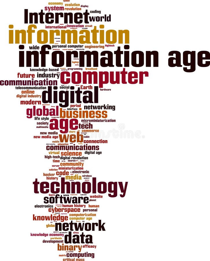 Information age word cloud stock vector. Illustration of based - 146136299
