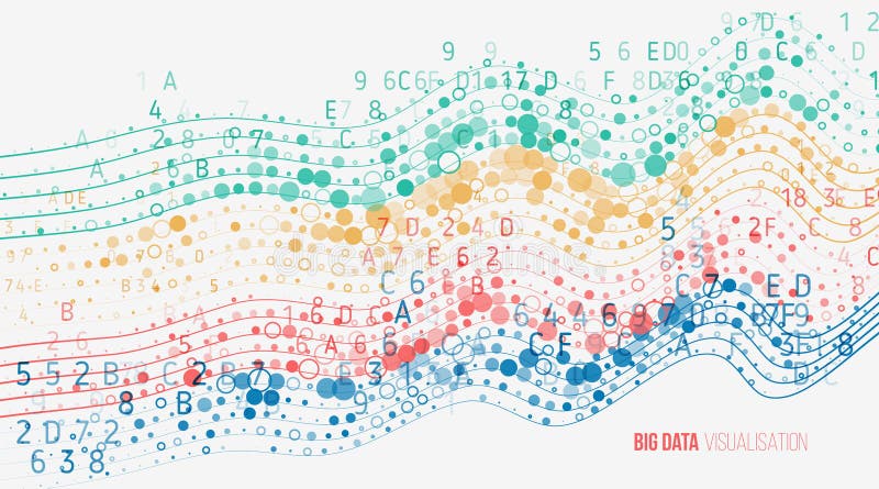 Information Analytics Concept Abstract Stream Information With Ball Array And Binary Code