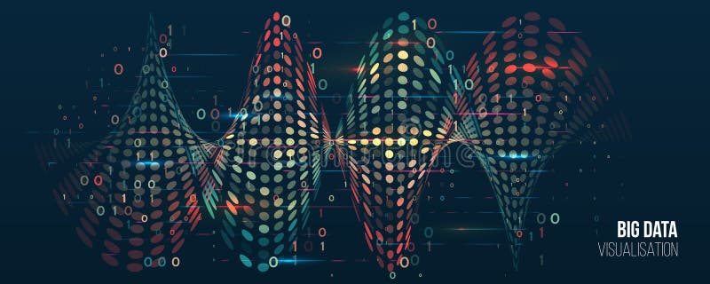 Information Analytics Concept Abstract Stream Information With Waves Array And Binary Code 7962