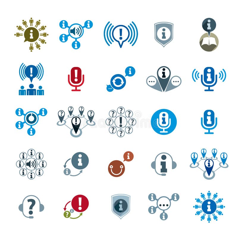 Information Analyzing Collecting and Exchange Theme Icon Set, an Stock ...