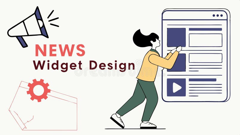 News Widget Design, Vector Design Information App UI Graphic. Vector ...