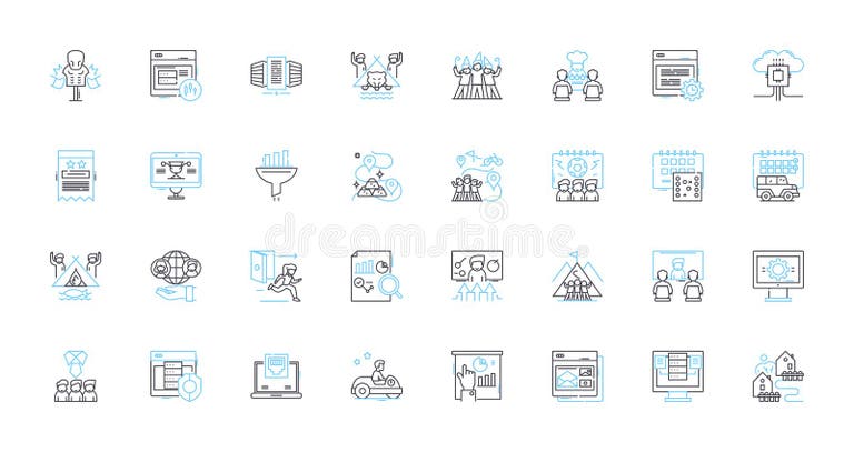 Information Architecture Linear Icons Set. Hierarchy, Navigation ...