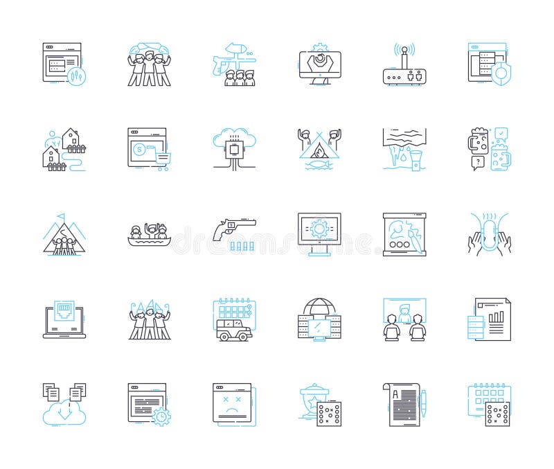 Information Architecture Linear Icons Set Hierarchy Navigation Categorization Taxonomy