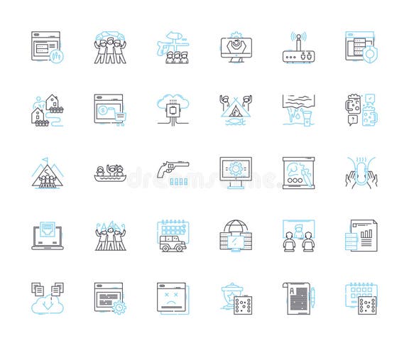 Information Architecture Linear Icons Set. Hierarchy, Navigation ...
