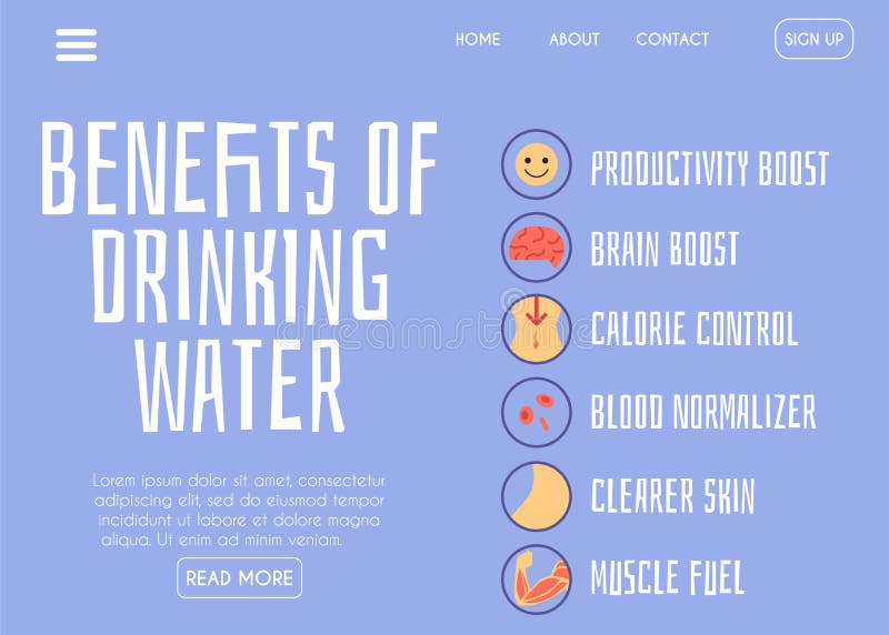 Benefits Drinking Water Stock Illustrations 125 Benefits Drinking