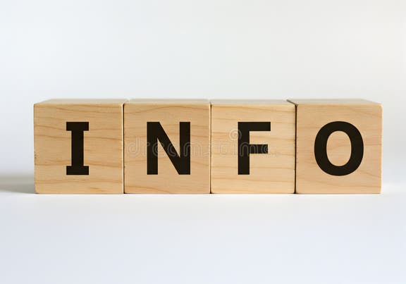 Information Blocks Concept Wooden Cubes with Letters Info for Knowledge ...