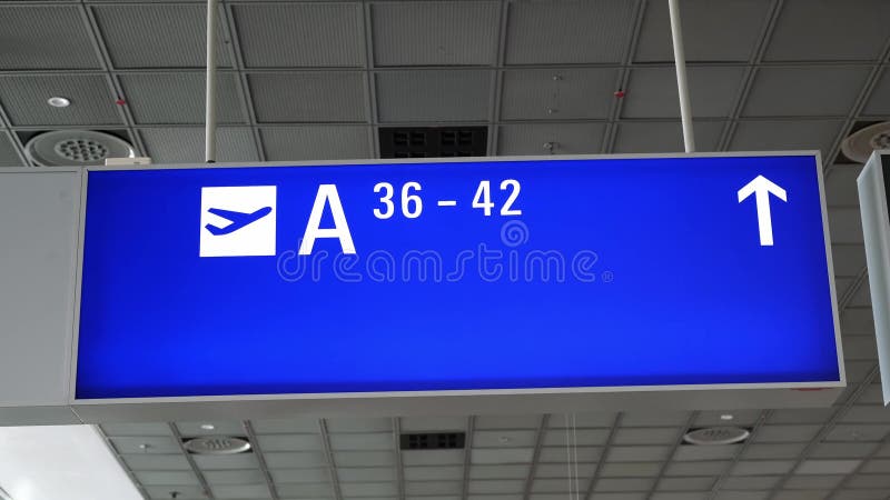 Information Board in Airport Hall with Pointer Icon, Arrow, Gate ...