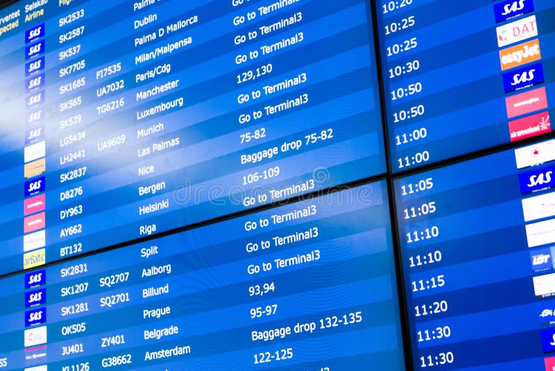 Information Board Displays Directions for the Passengers Editorial ...