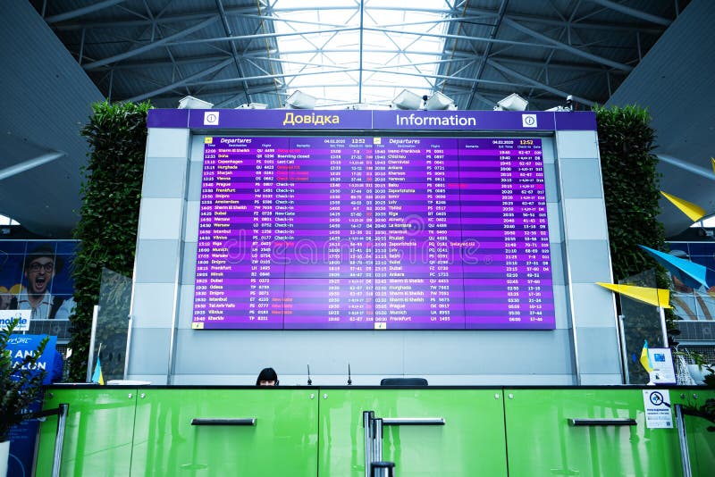Information Board about Flights at the Airport Editorial Stock Photo ...