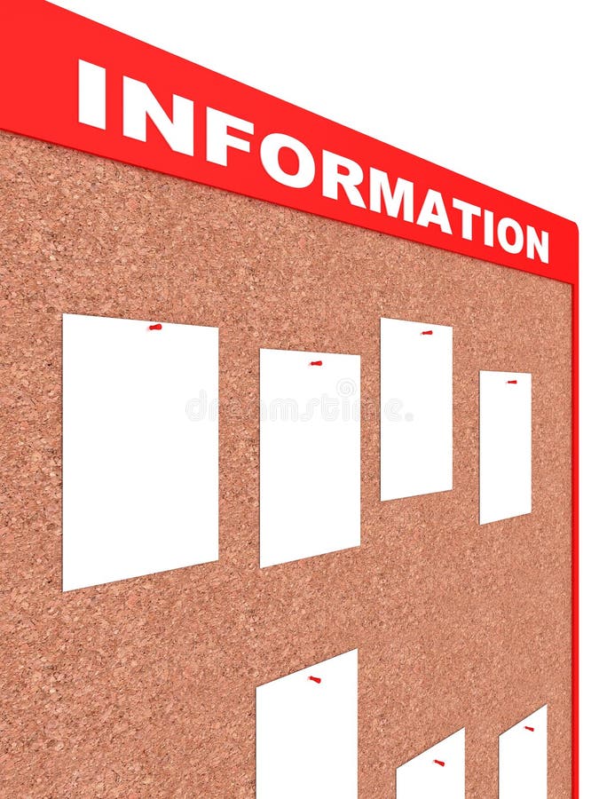 Information Board with Paper Sheets Stock Illustration - Illustration ...