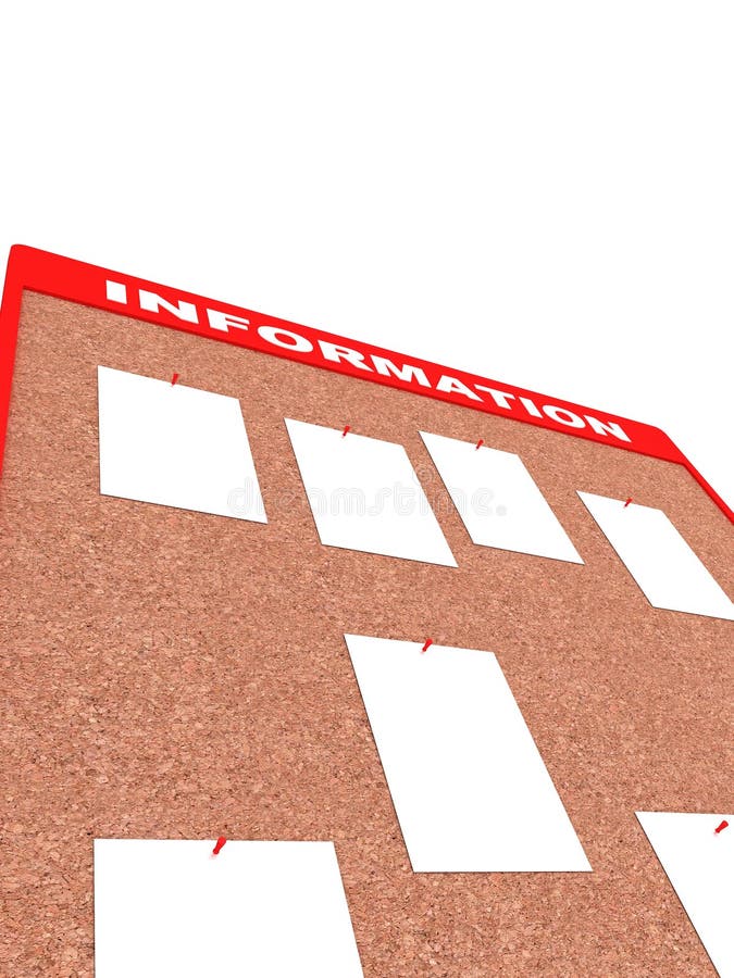 Information Board with Paper Sheets Stock Illustration - Illustration ...