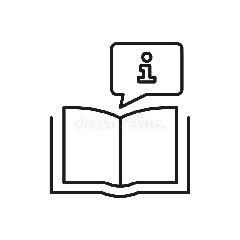 Information Book Line Icon with Speech Bubble. Education and Support ...