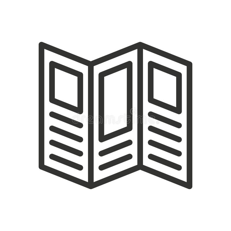 Information Booklet or Brochure Linear Icon. Advertising Pamphlet ...