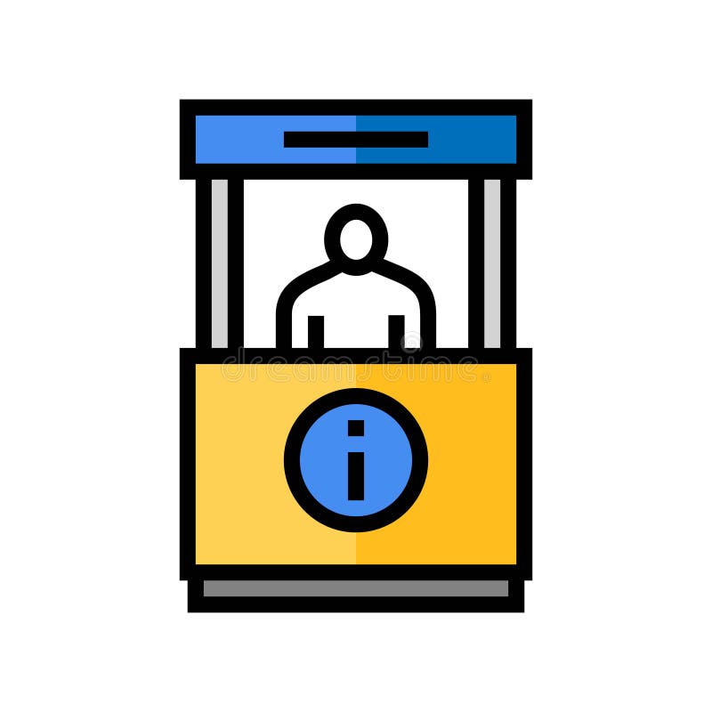 Information Booth Color Icon Vector Illustration Stock Illustration ...