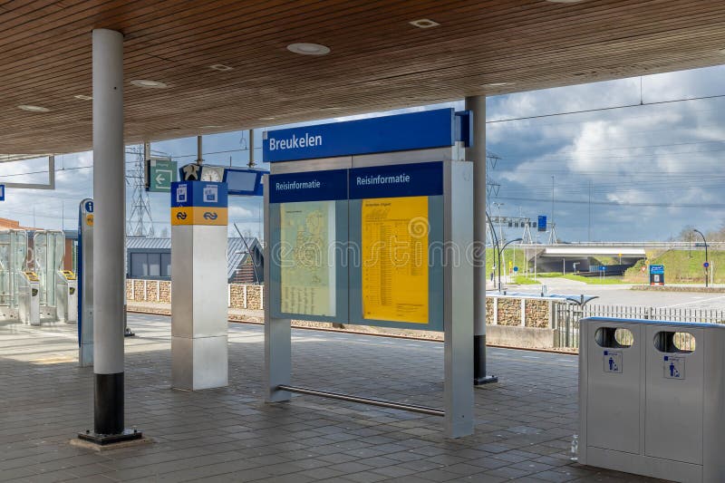 Information Bord at Train Station Platform Breukelen Editorial Image ...