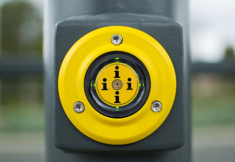 Information Button on Bus Station. Stock Image - Image of signal, sound ...