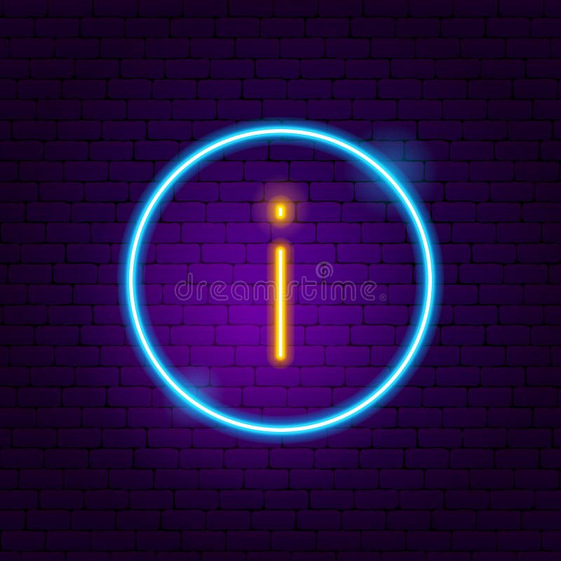 Information Button Neon Sign Stock Vector - Illustration of object ...