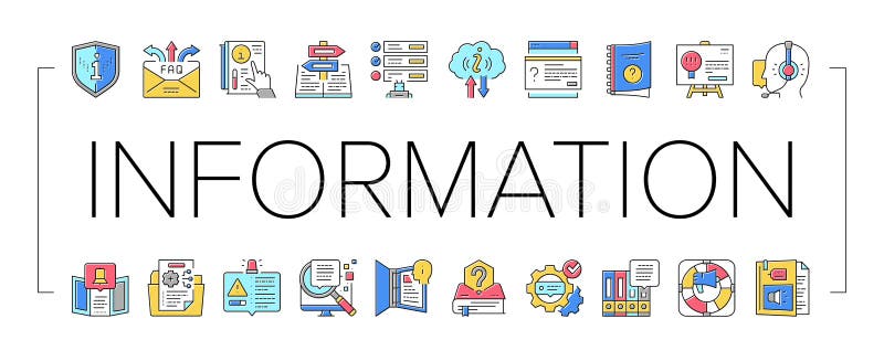 Information and Client Supporting Icons Set Vector Stock Vector ...