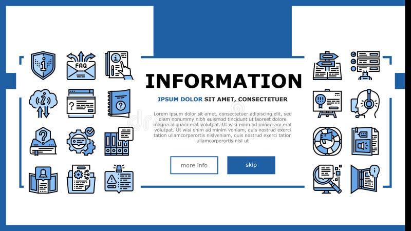 Information and Client Supporting Landing Header Vector Stock ...