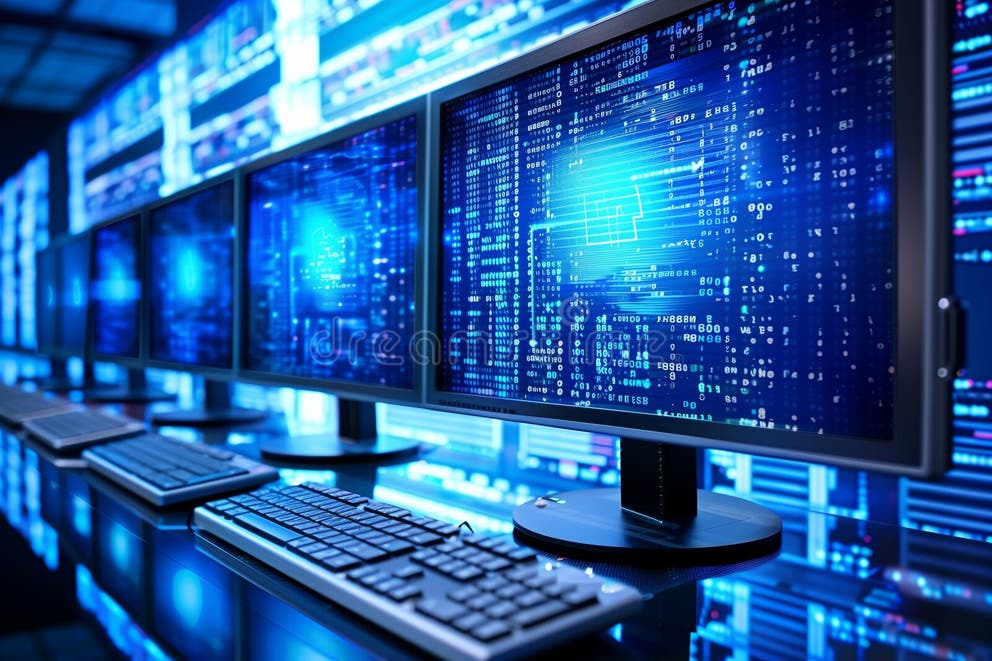 Information Communication Technology Digital Network Computer Stock ...