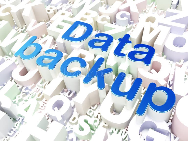 Information Concept: Data Backup on Alphabet Background Stock Photo ...