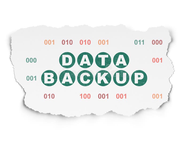 Information Concept: Data Backup on Torn Paper Stock Illustration ...