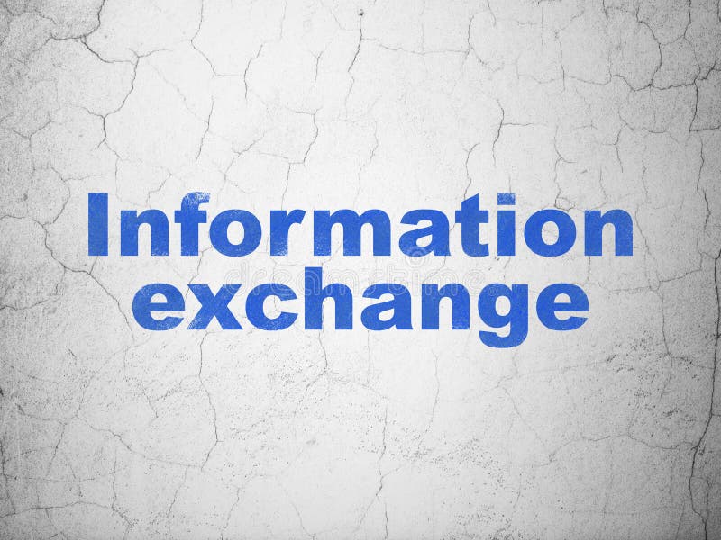Information Concept: Information Exchange on Wall Background Stock ...
