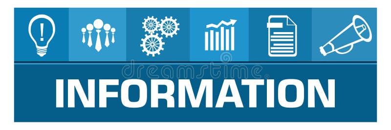 Information Blue Box Business Symbols on Top Squares Stock Illustration ...